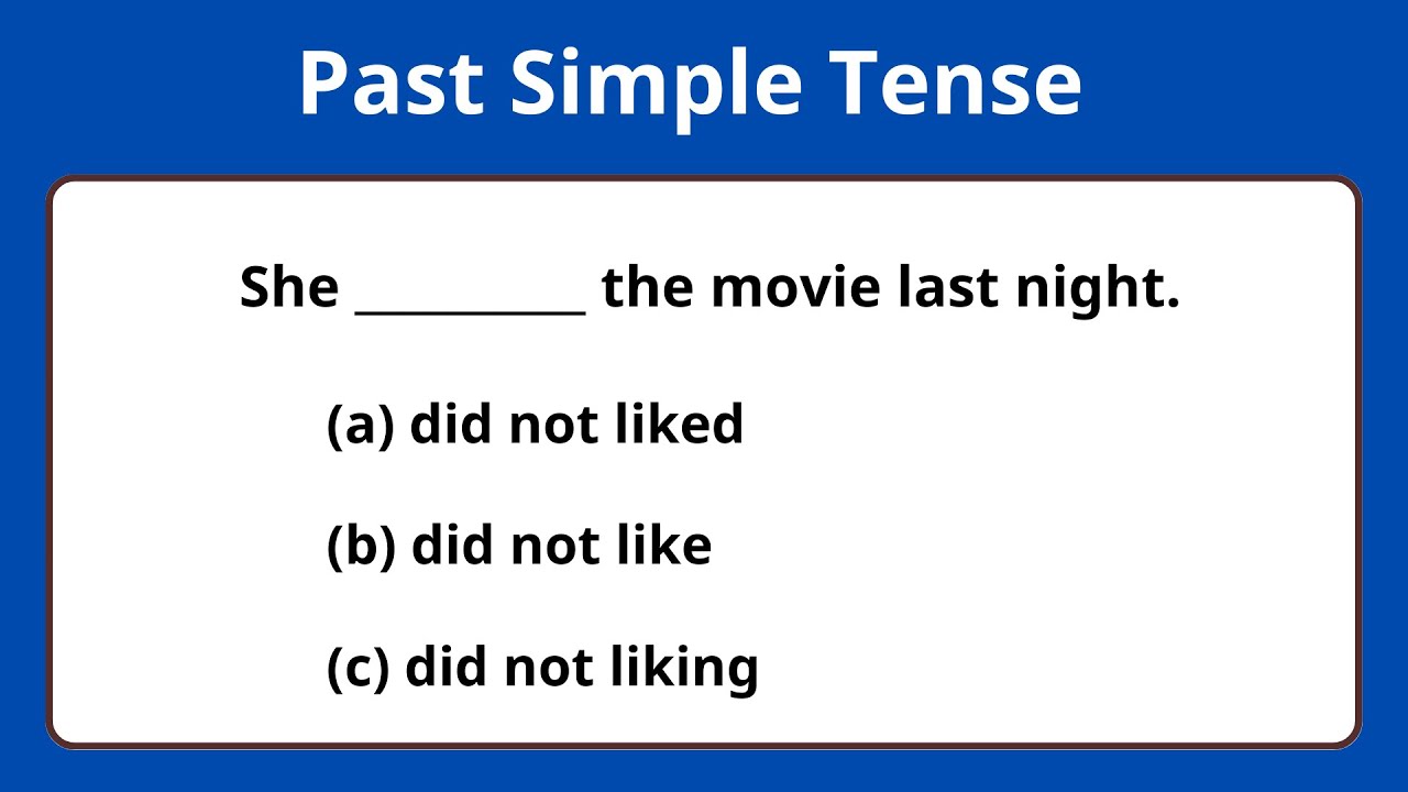 Past Simple Tense Quiz | Grammar Quiz। English Grammar Test - YouTube