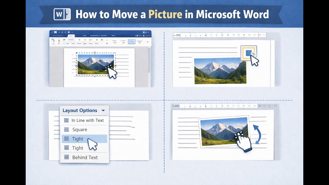 How to Move a Picture in Microsoft Word - YouTube