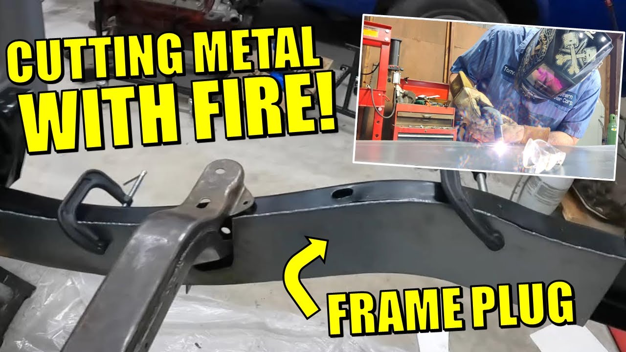 Making Frame Plugs to Box In Dodge Dakota Drag Truck Chassis - Dodge ...
