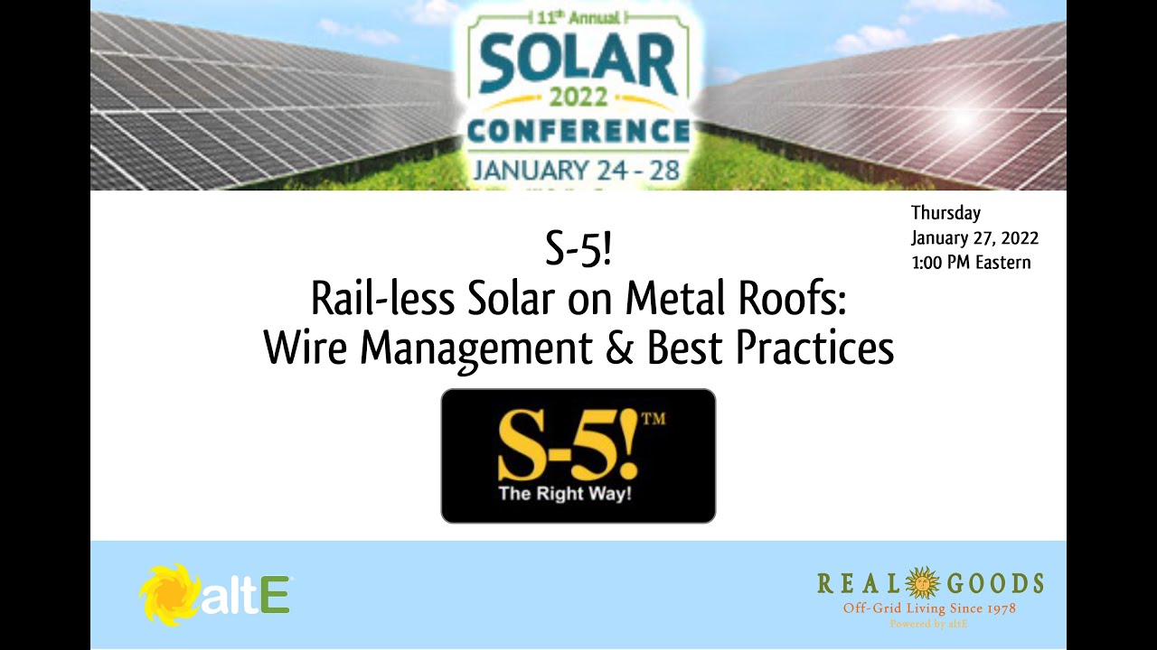S-5!: Rail-less Solar on Metal Roofs: Wire Management & Best Practices ...