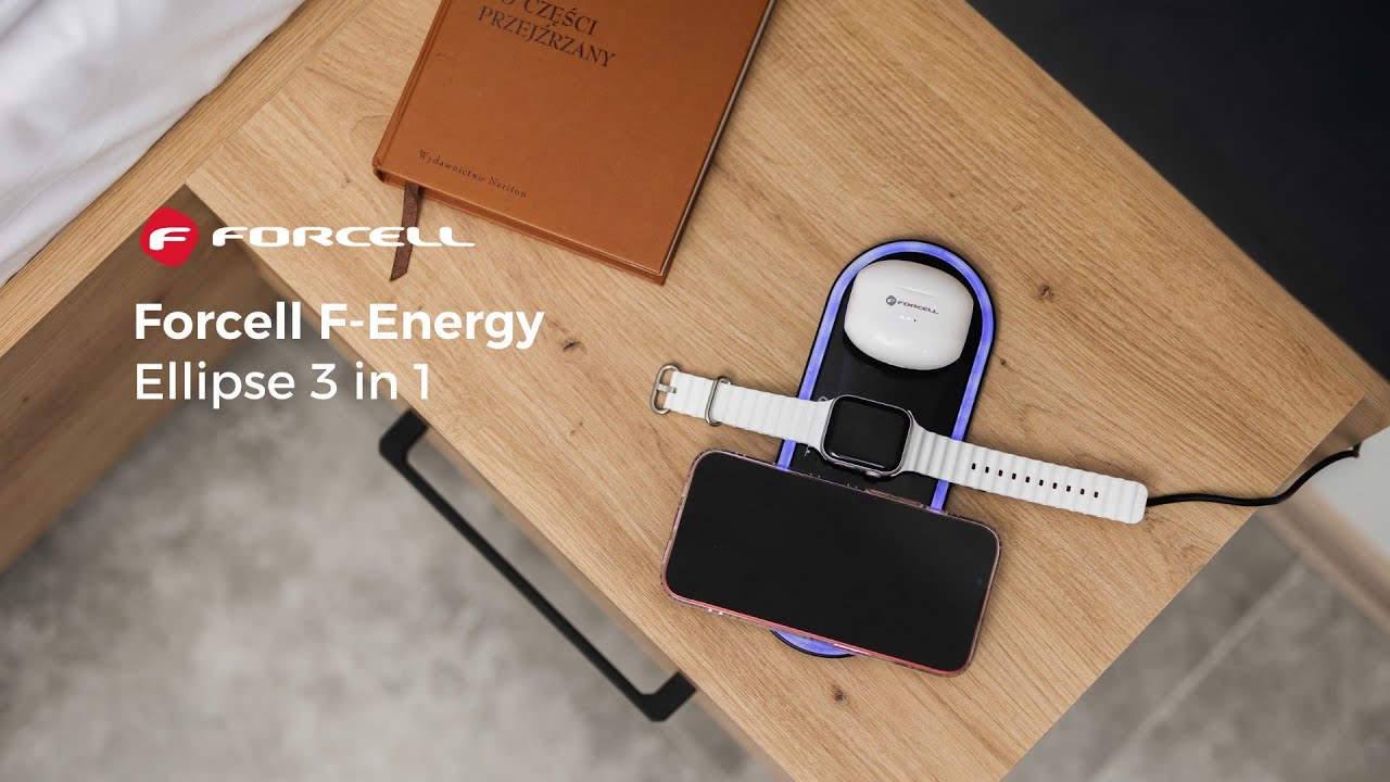 Inductive charging station 3-in-1 15W - Forcell F-Energy Ellipse - YouTube
