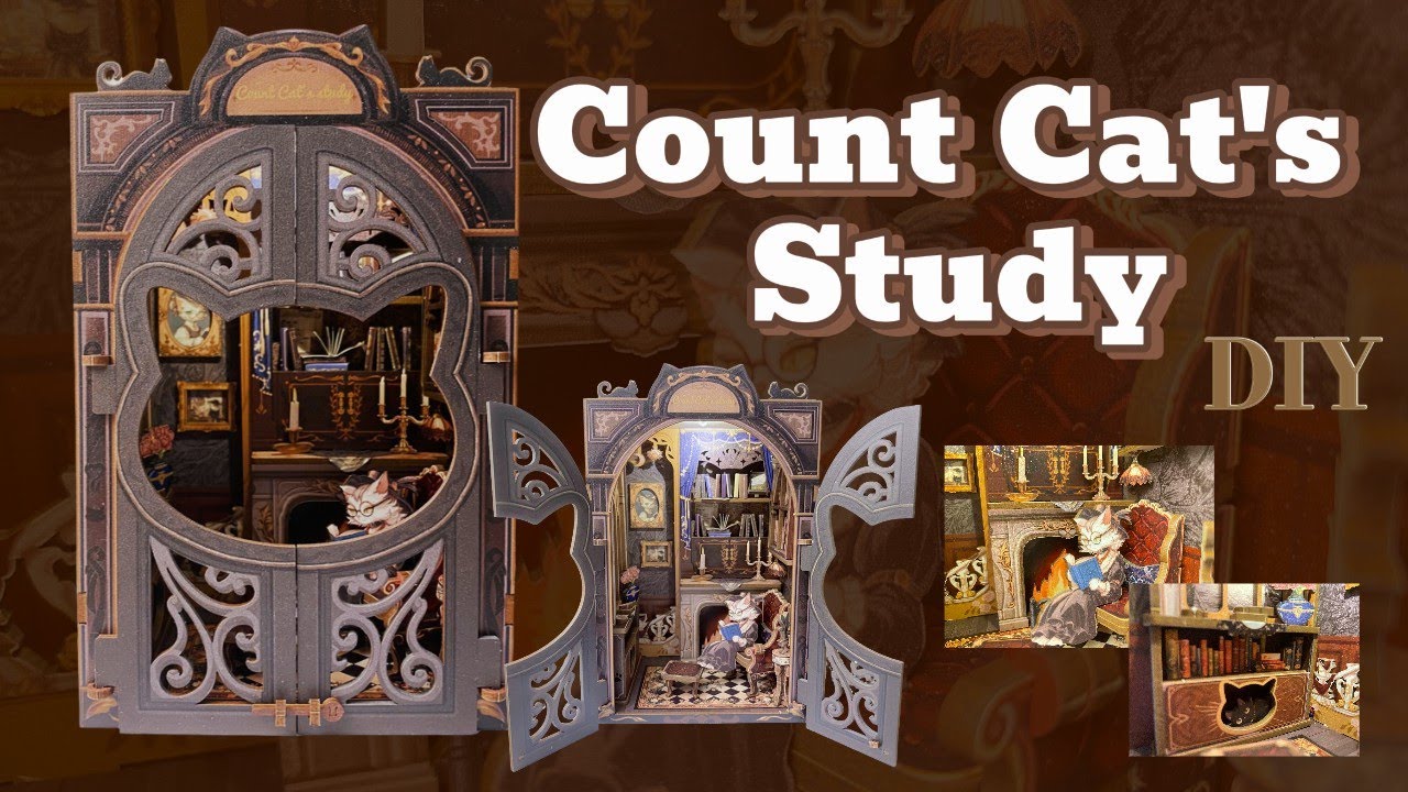 Count Cat's Study DIY Book Nook Kit #miniature #diy #satisfying #craft ...