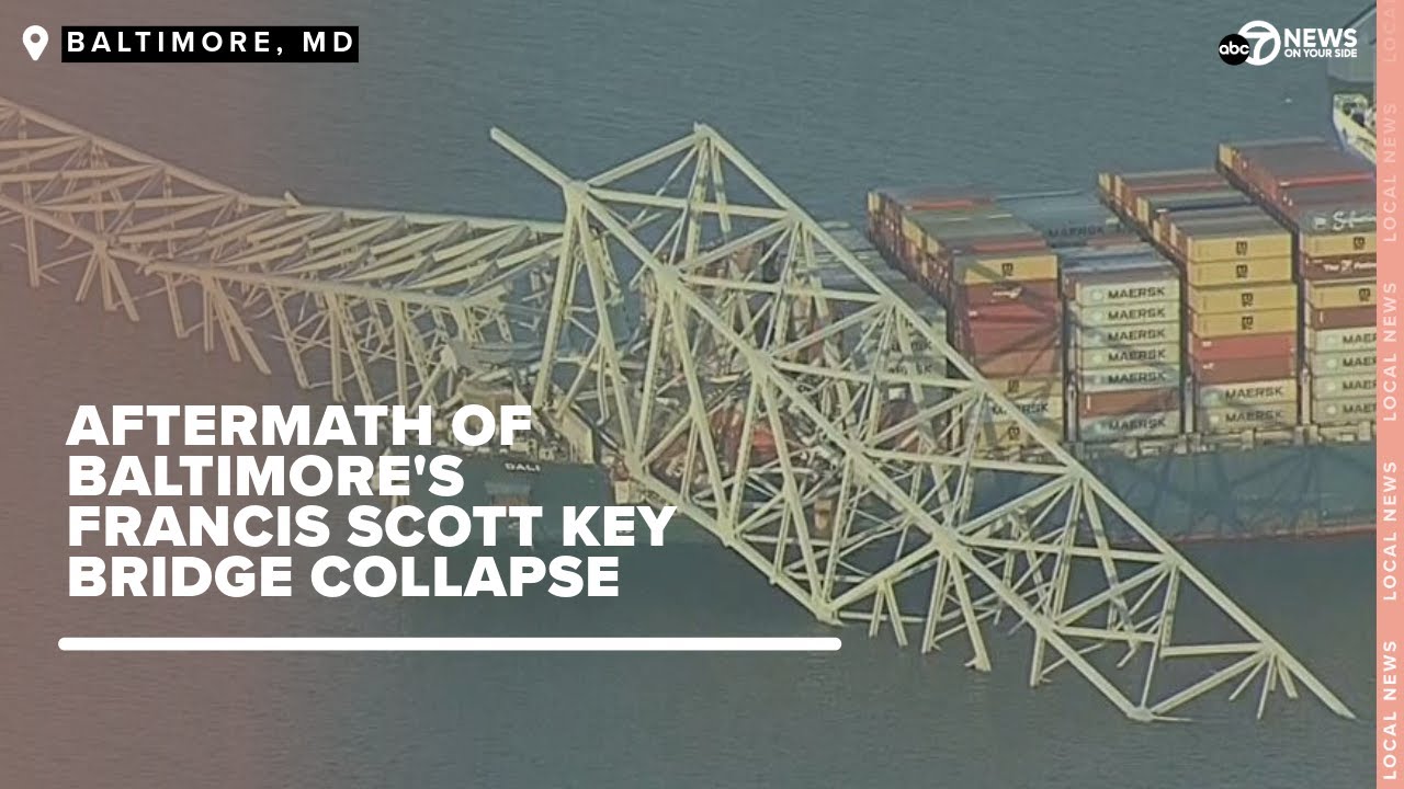 Aftermath of the Francis Scott Key Bridge in Baltimore, Maryland - YouTube