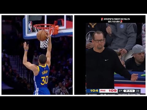 Steph Curry throws down first dunk in 6 years and was so hyped😂😂 - YouTube