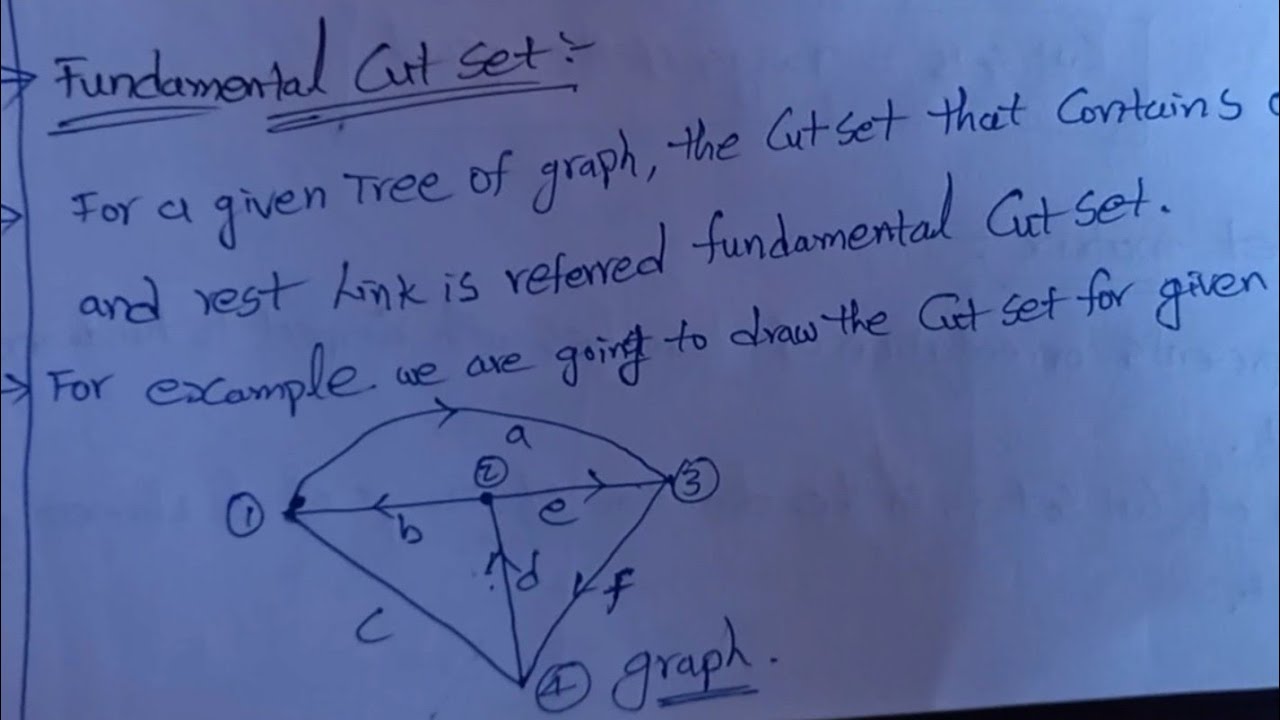 Cut set matrix (from graph theory) - YouTube