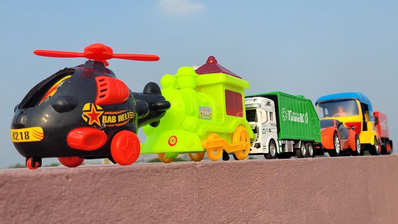 Hand Drive My Toy Car CNG Auto Rickshaw, Helicopter, Garbage Truck Toys ...