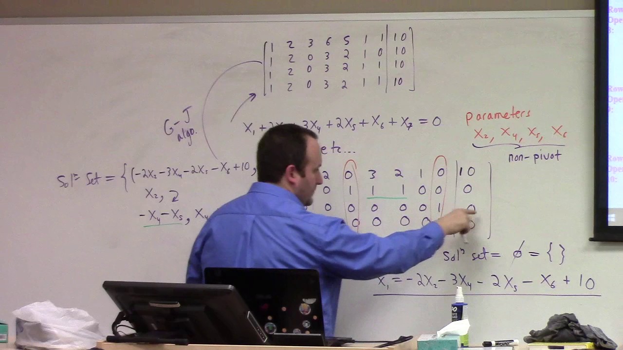 Applied Linear: complex example, structure of solution sets, 1-24-17 ...