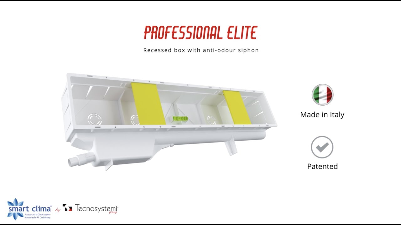 Recessed box with anti-odour siphon by Tecnosystemi - YouTube