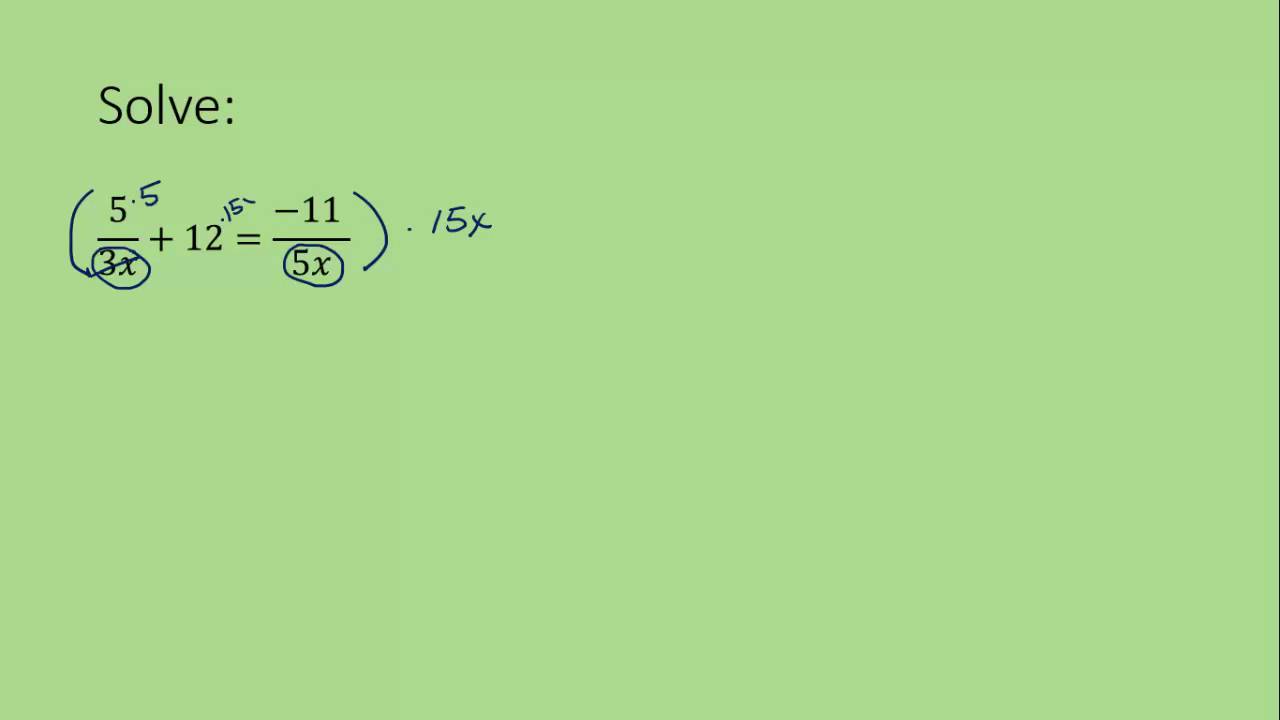 Clearing Fractions to Solve Rational Equations - YouTube