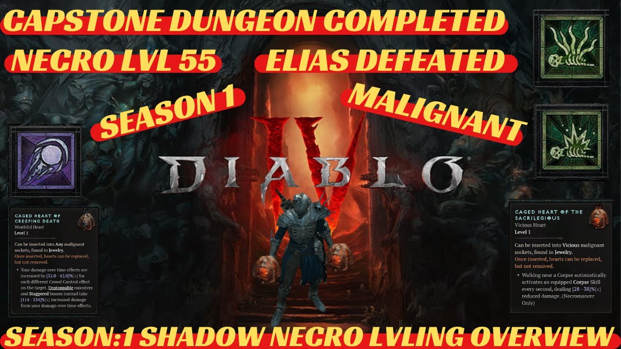 Diablo 4 Season 1 Shadow Minion Necro WT4 Capstone Dungeon Completed ...