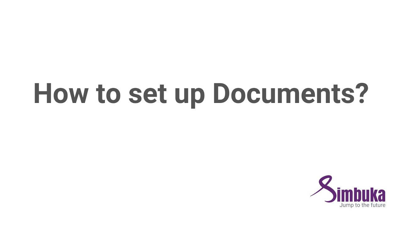 How to set up documents? - YouTube