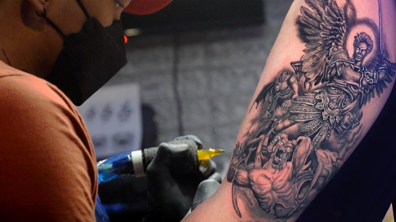 Archangel Michael Tattoo Sleeve