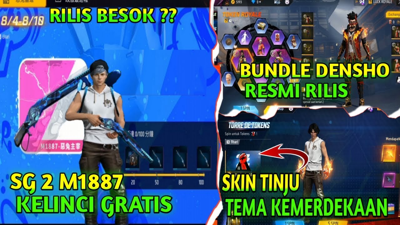 BOCORAN FF, SG 2 TERBARU, BUNDLE DENSHO RILIS BESOK, SKIN TINJU TERBARU ...