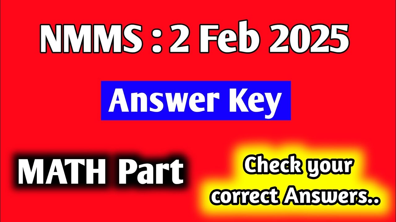 || NMMS MATH PART SOLUTION || CHECK YOUR NUMBER NOW!! - YouTube