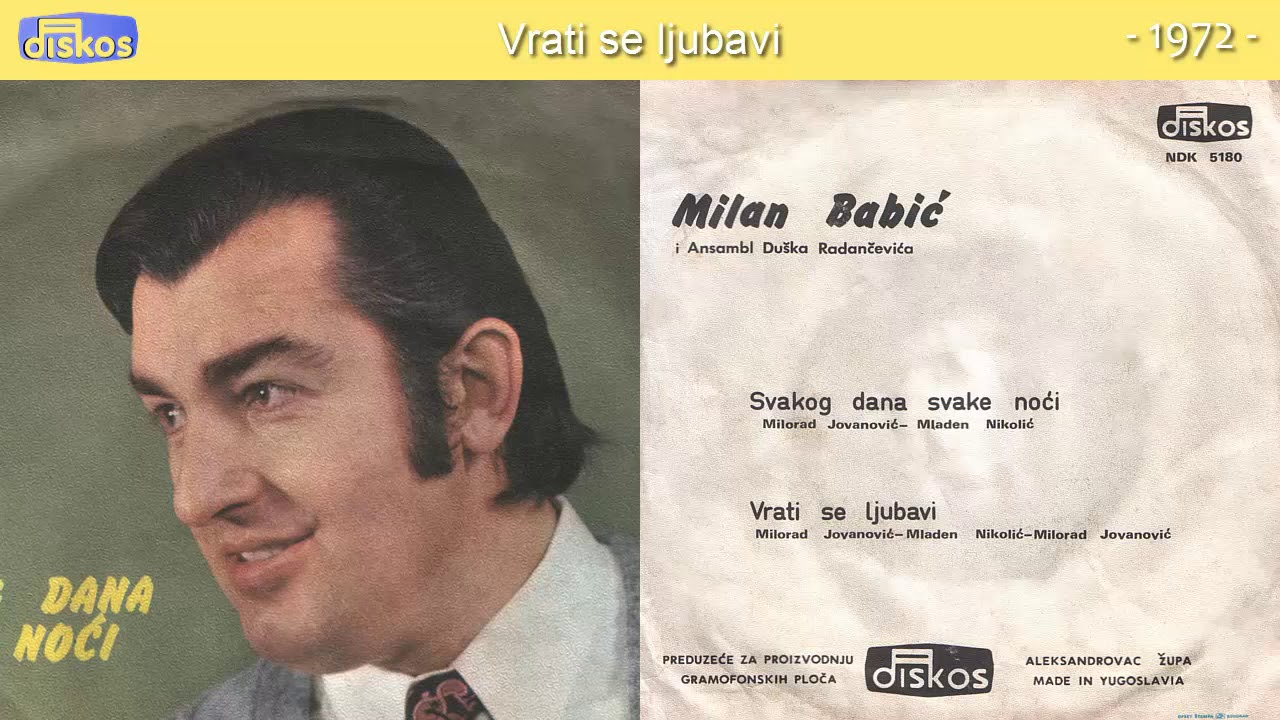 Milan Babic - Vrati se ljubavi - (Audio 1972) - YouTube