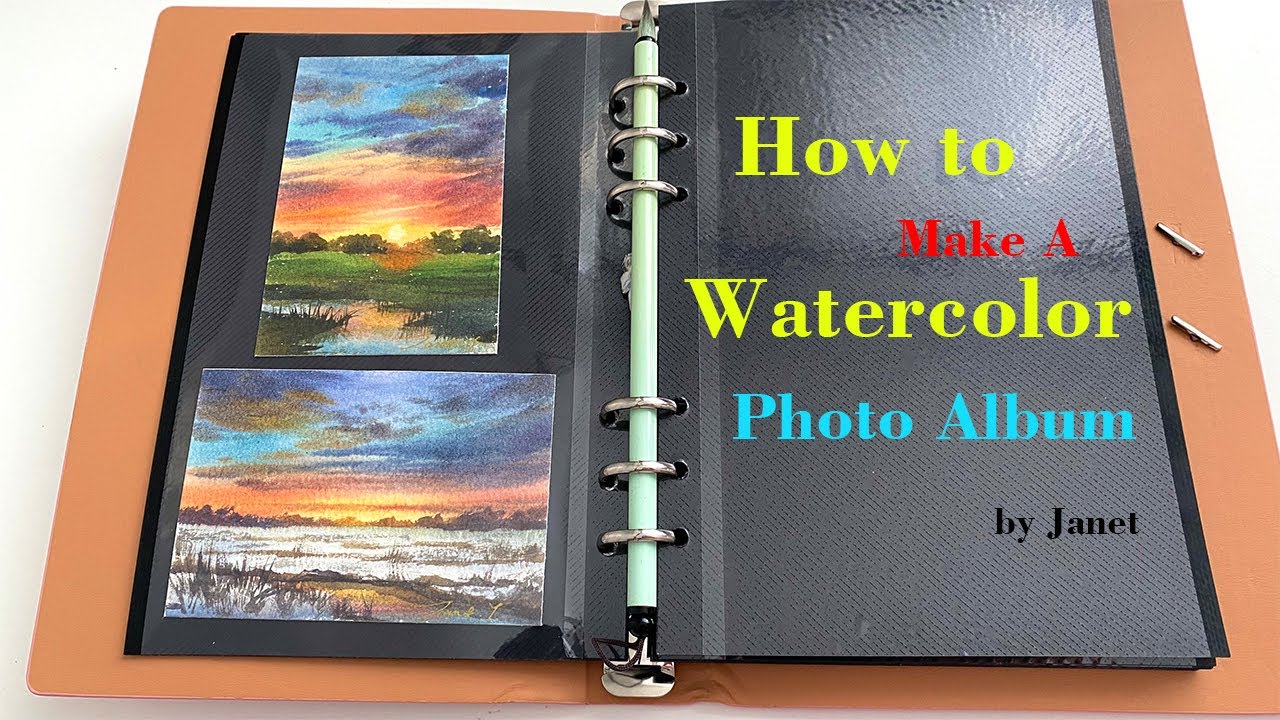 How to Make A Watercolor Landscape Photo Album - YouTube