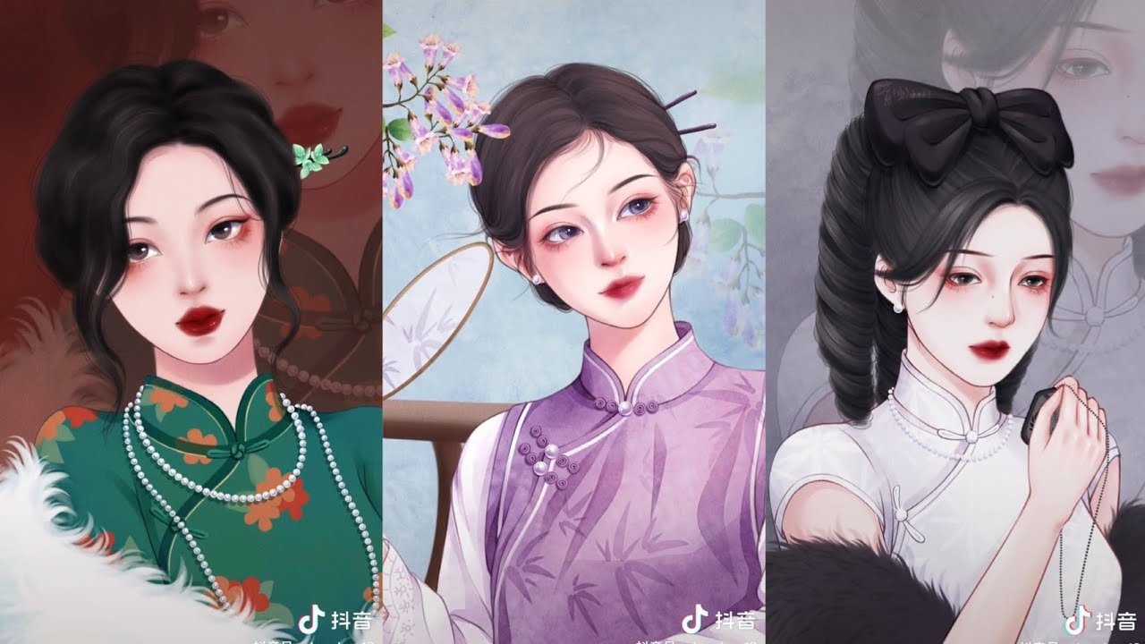 [抖音] TIKTOK | ipad drawing Chinese Qipao | @青尘手绘 |ep4 - YouTube