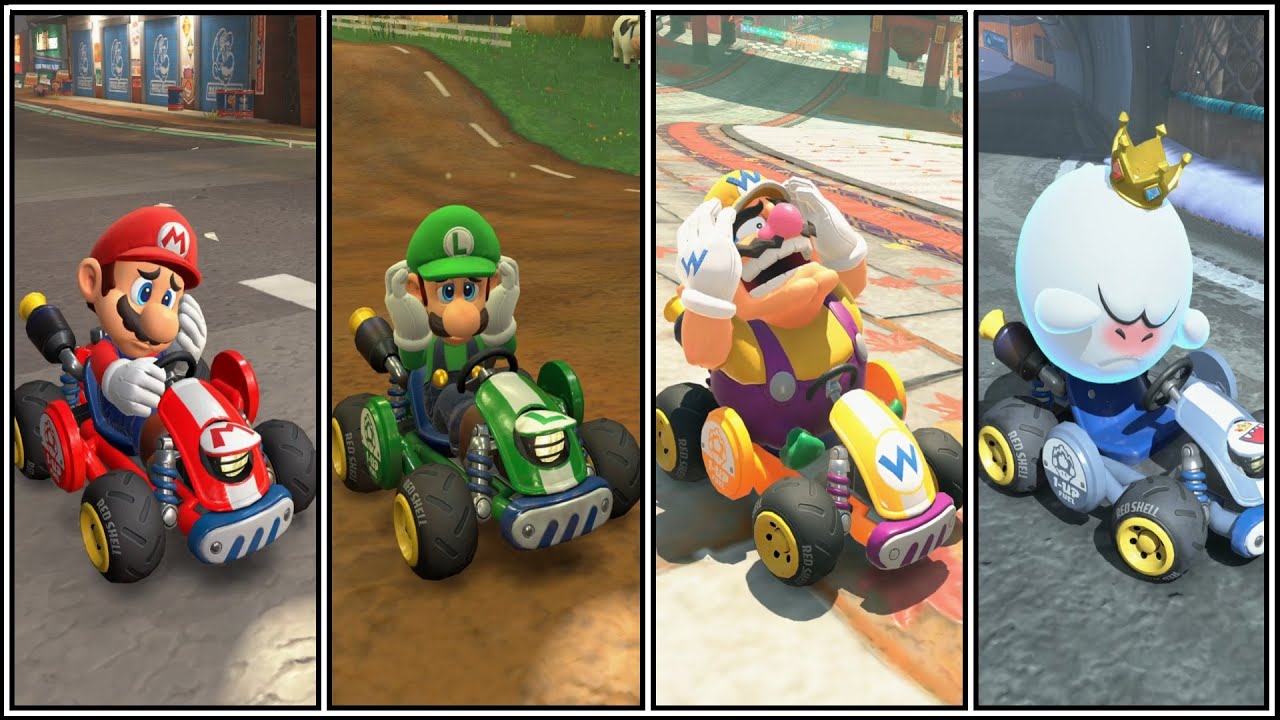 Mario Kart World - All Character Losing Animations [4K] - YouTube