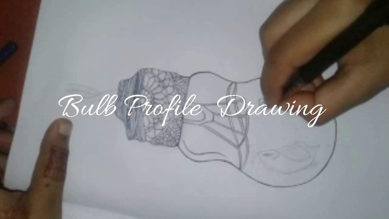 how to draw bulb in a easy way - YouTube