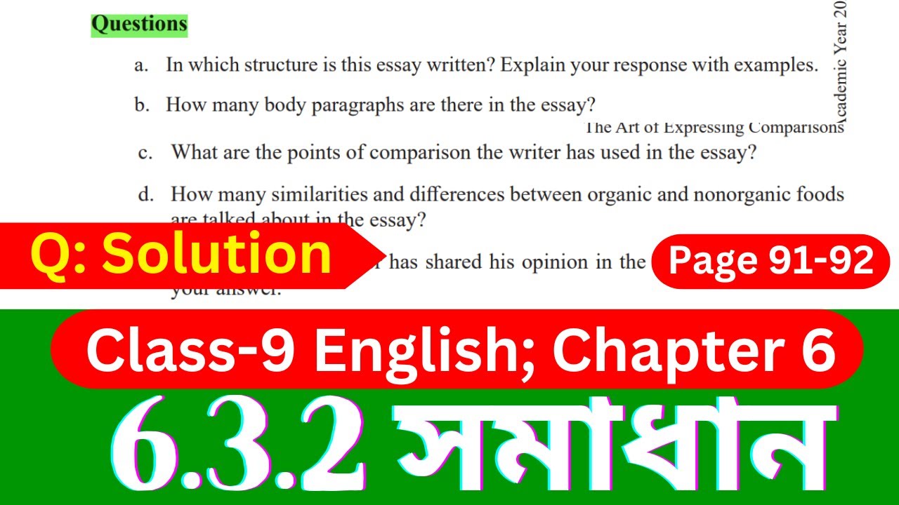 Class 9 English Chapter 6.3.2 Page 91 Q Answer | The Art of Expressing ...
