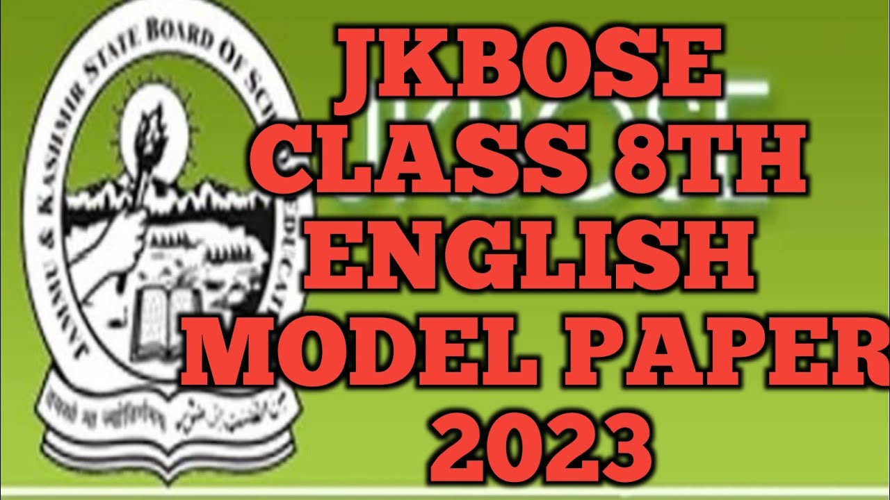 jkbose class 8th English model paper 2023 || jkbose - YouTube