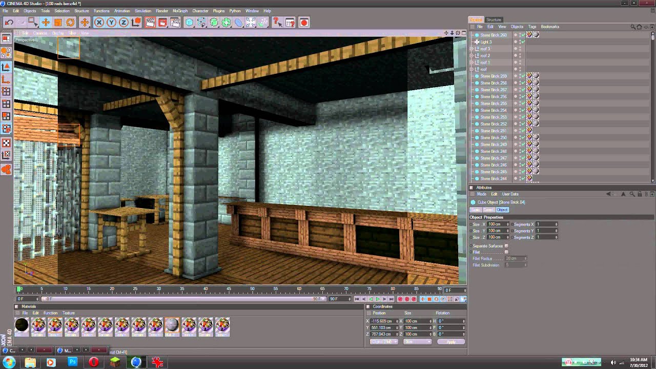 Cinema 4D Speed Art -- S.T.A.L.K.E.R 100 Rads Bar: Minecraft Edition ...