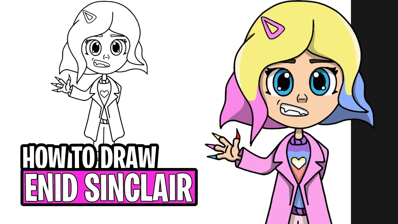 How to draw Enid Sinclair | Cum sa o desenezi pe Enid Sinclair - YouTube