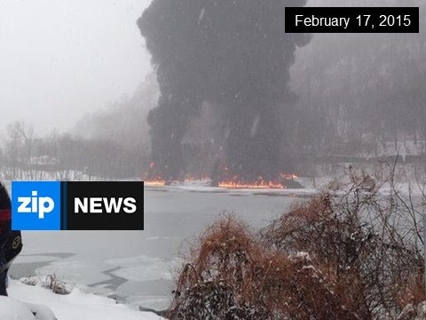 Fiery Train Crash Forces Evacuations - Feb 17, 2015 - YouTube