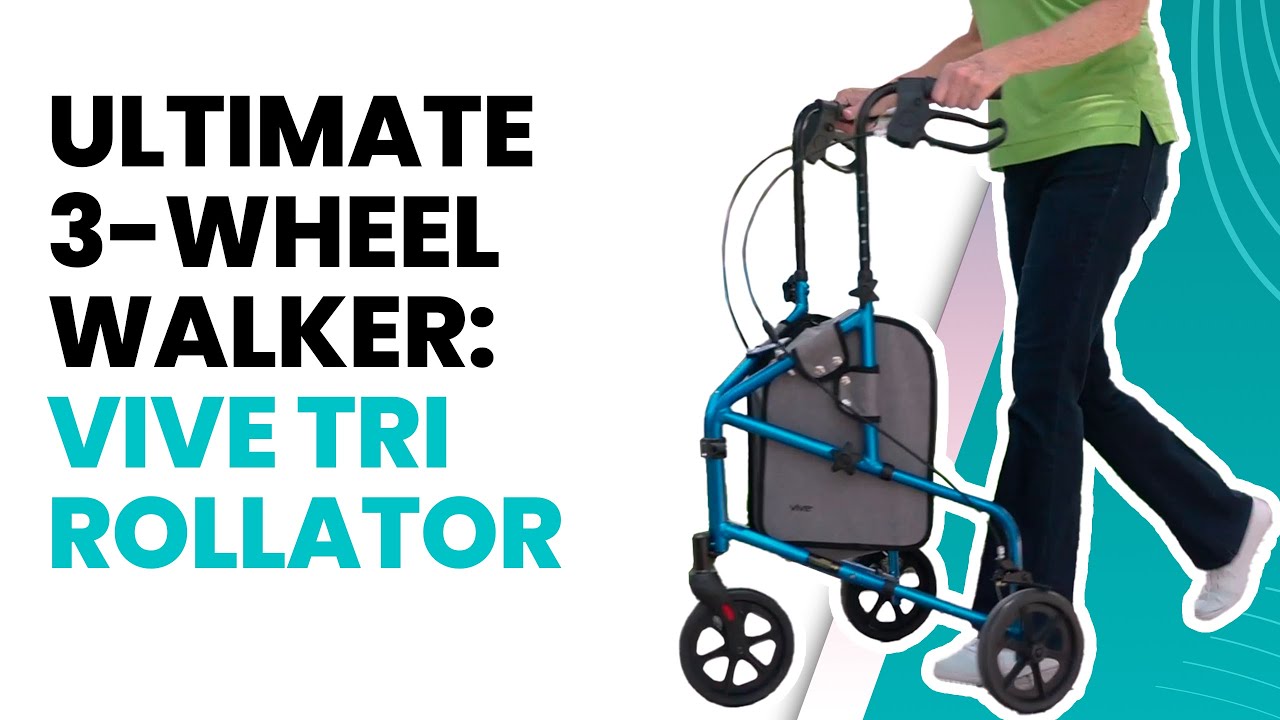 🌟 Ultimate 3-Wheel Walker for Seniors: Vive Tri Rollator 🚶‍♂️ - YouTube