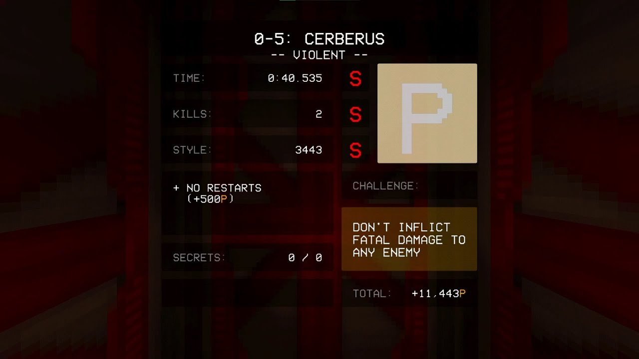 ULTRAKILL - 0-5: Cerberus 0:40.535 P-Rank Speedrun - YouTube