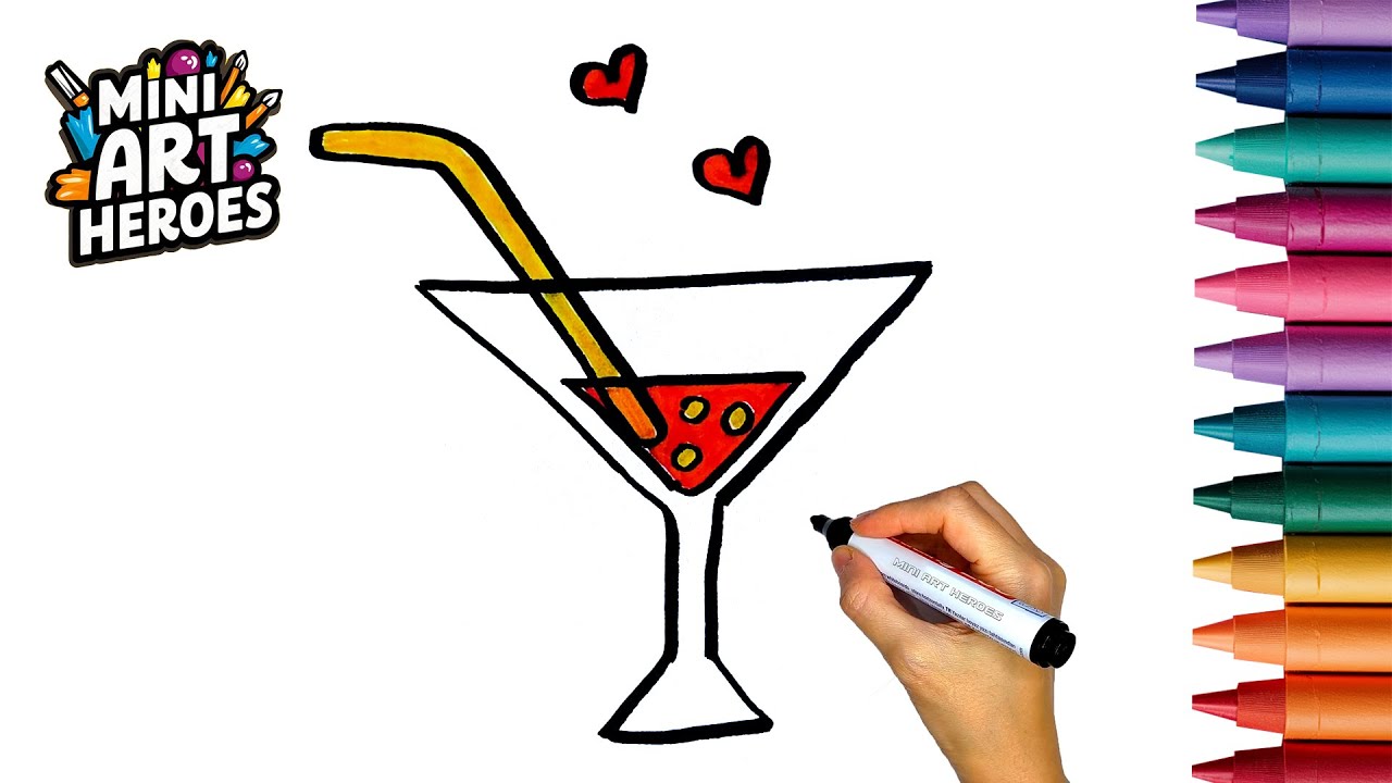 How to Draw a Drink Easy - Drawing for Kids | Mini Art Heroes - YouTube