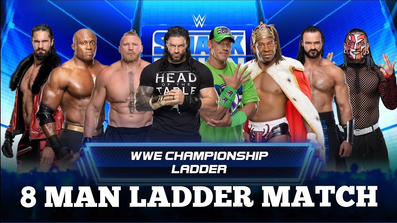 8 MAN LADDER MATCH | ROMAN REIGNS + JOHN CENA + LESNAR + SETH ROLLINS ...