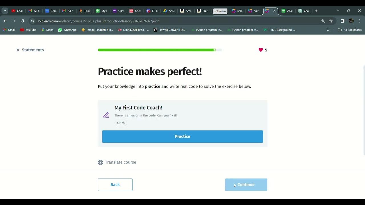 02 Statements Introduction To C Sololearn Youtube