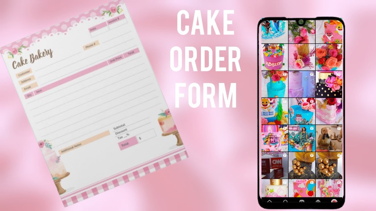 CAKE ORDER FORM on INSTAGRAM for your Cake Business. #cakebusiness # ...