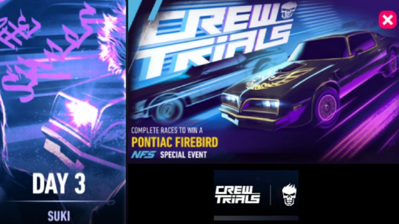 NFS No Limits Crew Trials Day 3 Pontiac Firebird - YouTube