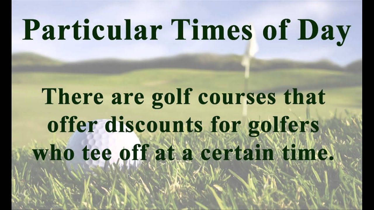 How to Find Cheap Golf Tee Times - YouTube