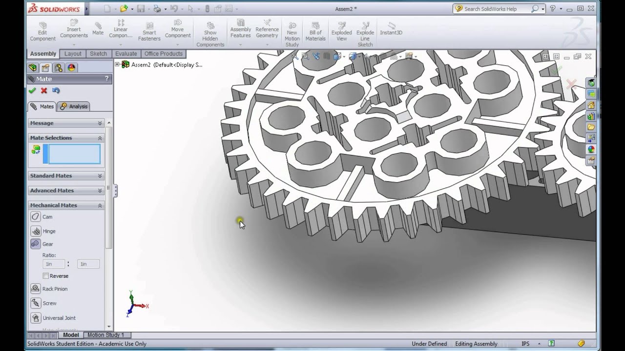 Solidworks designing helical gears - riderbda