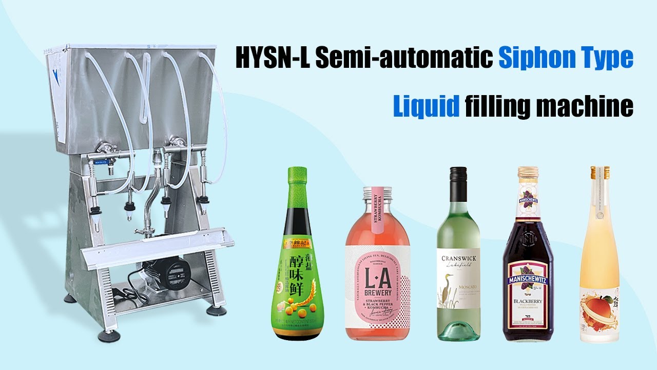 HYSN-L Semi automatic Siphon Type Liquid filling machine - YouTube