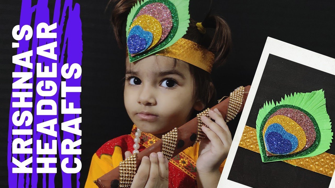 Janamashtami Crafts | DIY Headgear | Easy Krishna Crown for ...