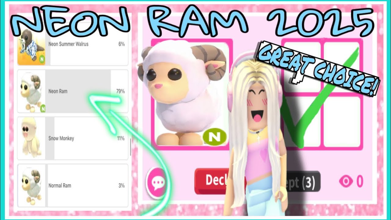 🐏Trading NEON RAM in Adopt Me! You VOTED, I TRADED!! 🤩 Communities Top ...