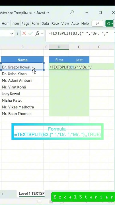 Advanced Excel Formula You Probably Didn't Know! |TEXTSPLIT 😍 #excel #exceltricks #shorts - YouTube