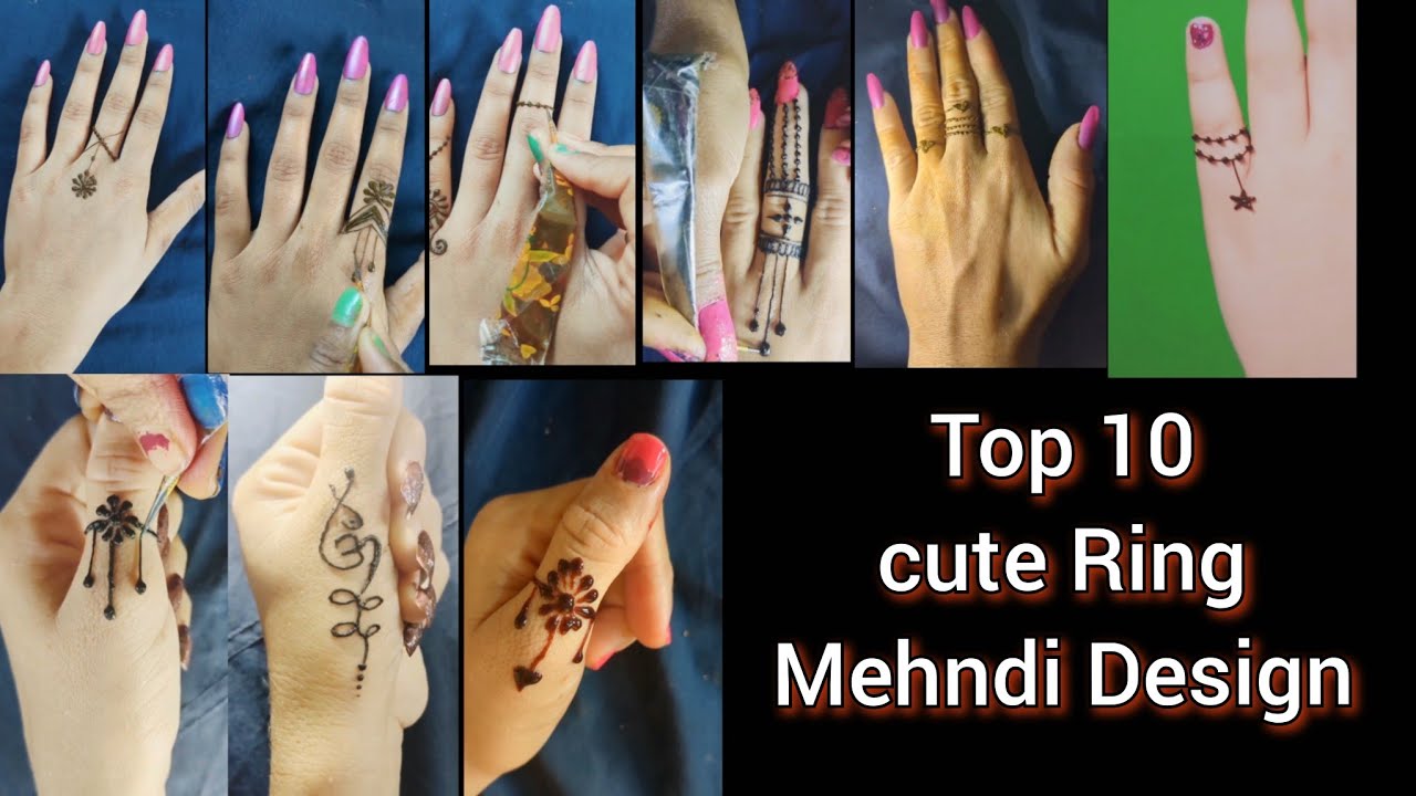 Top 10 Cute Ring Mehndi Designs😍 || Easy Mehndi Designs - YouTube