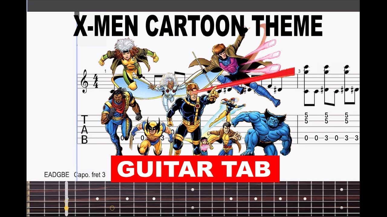 X-Men: Animated Series Theme (90's Cartoon) - Fingerstyle Guitar Tab ...