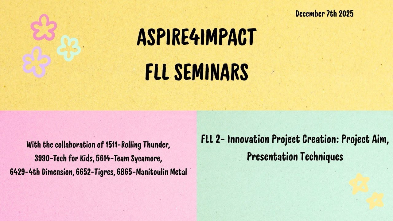 Aspire4Impact Seminar 5 2025-26: FLL Innovation Project Creation - YouTube