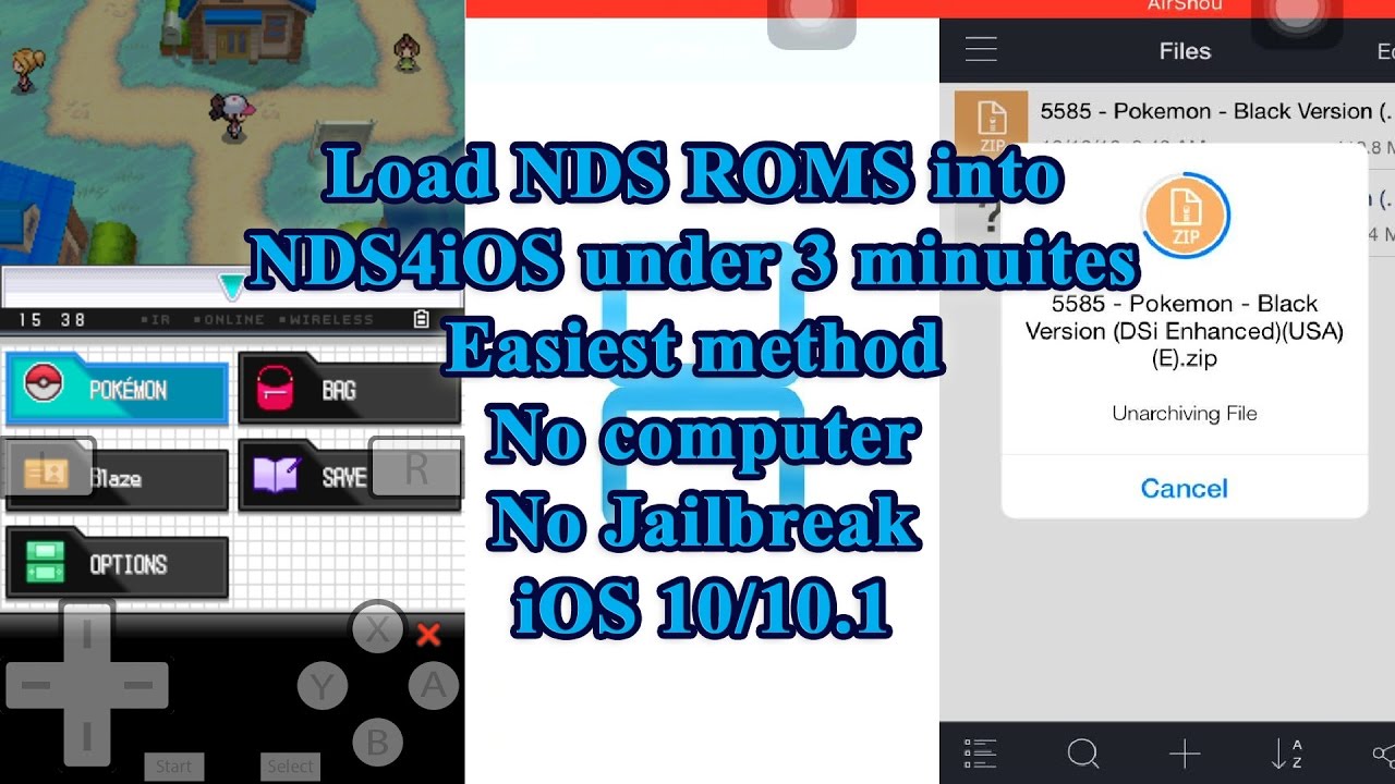 Load NDS ROMS into NDS4iOS under 3 mins- easiest method | No computer ...