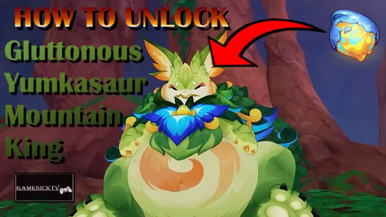 HOW TO UNLOCK Gluttonous Yumkasaur Mountain King Location - YouTube