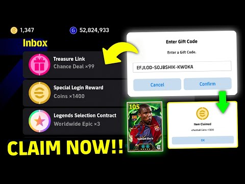 🚨 NEW FREE GIFT CODE IN eFootball 2026™ 😍 Claim FREE Epics Now!