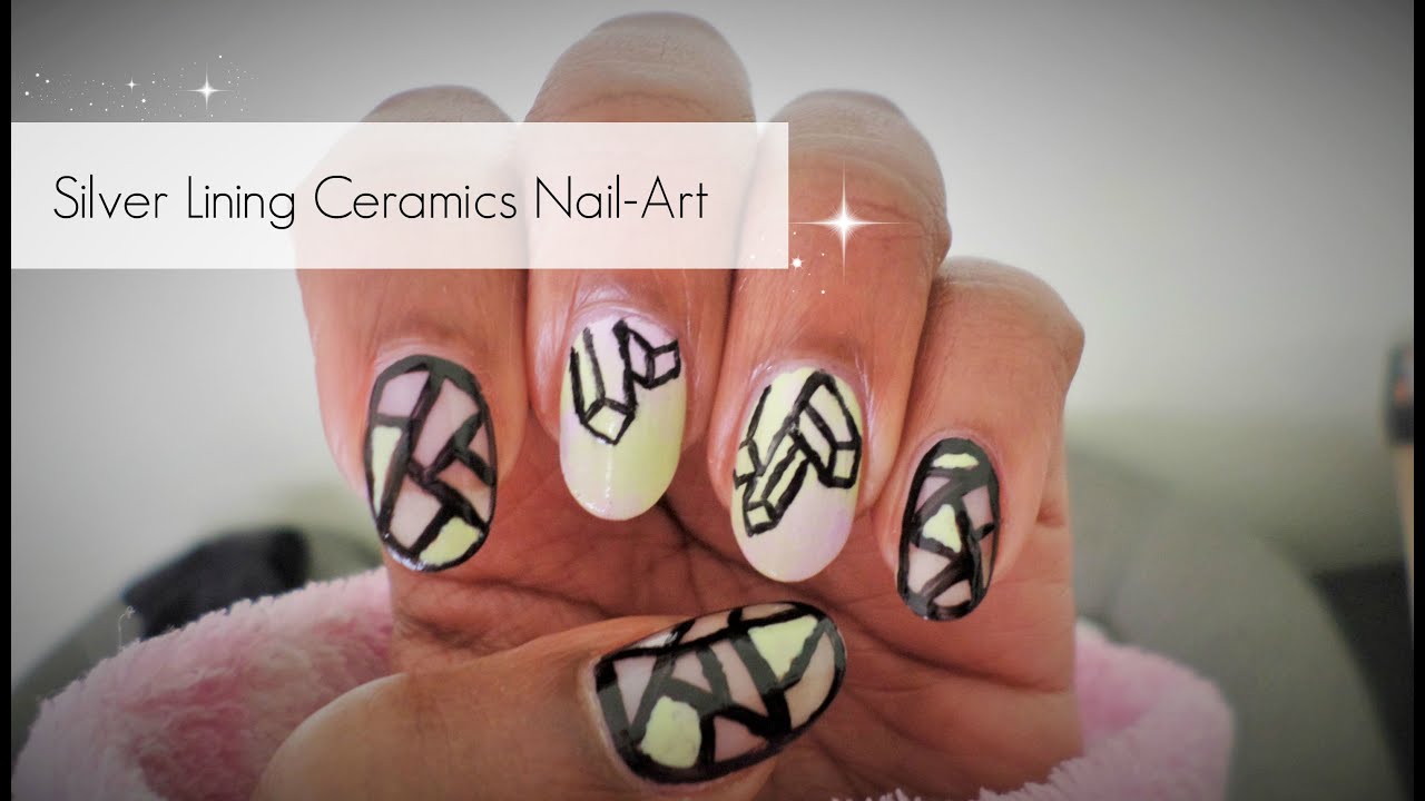 Silver Lining Ceramics inspired nail art - YouTube