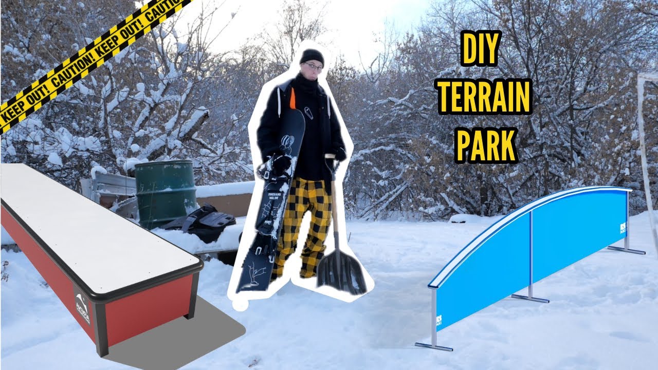 BUILDING A BACKYARD SNOWBOARD PARK! 🔥 DIY - YouTube