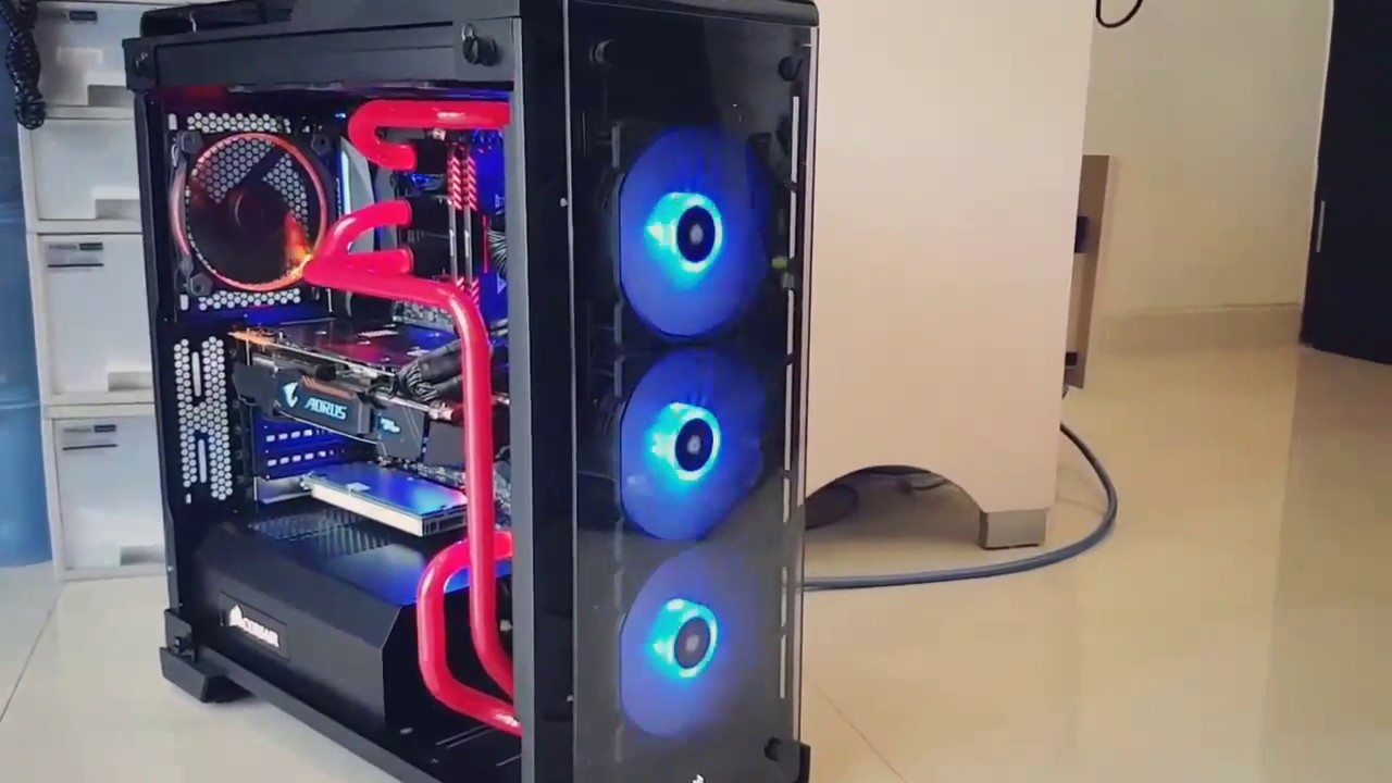 Komputer PC Gaming Gigabyte Aorus dengan Corsair Crystal Case and ...